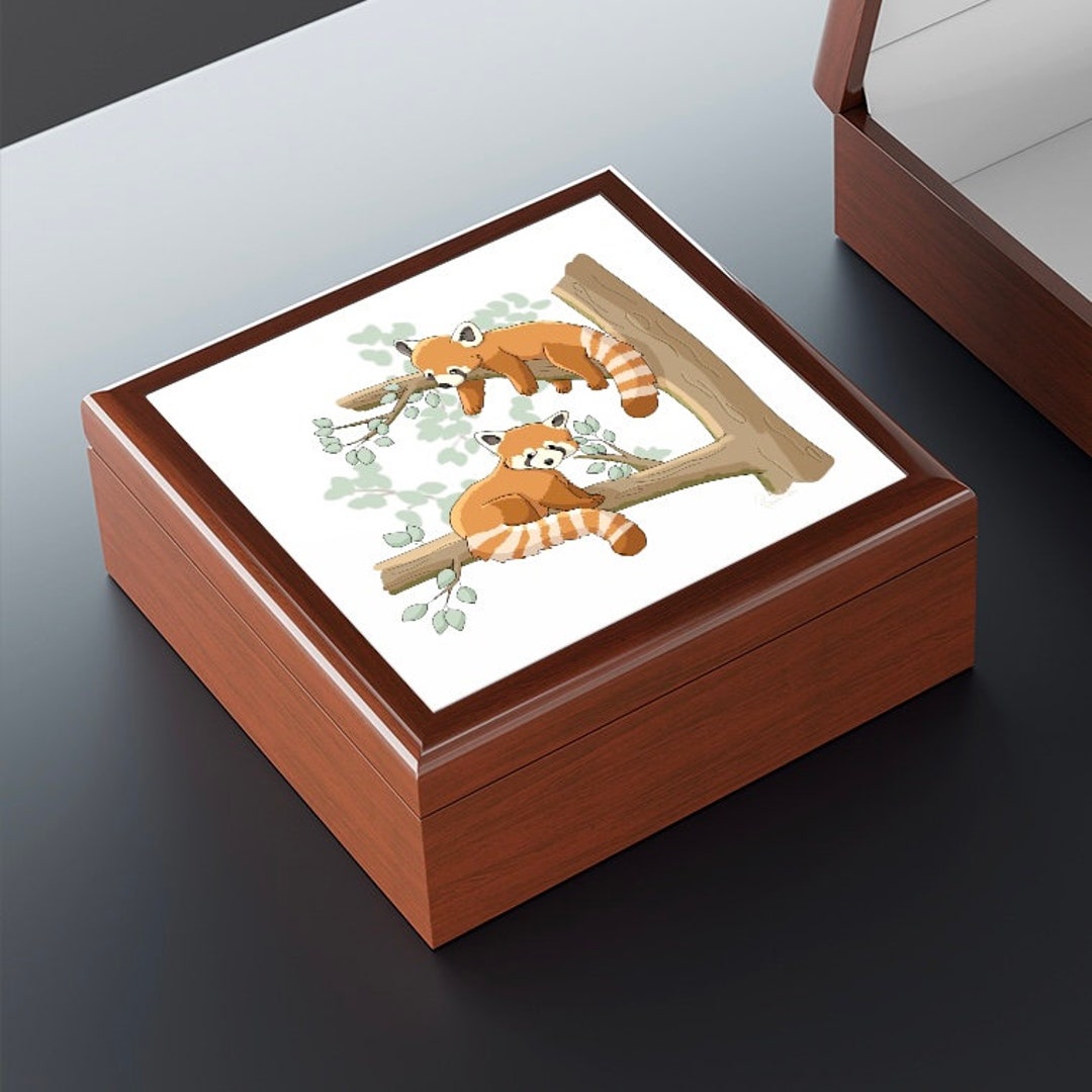 Red Panda Jewelry Box Red Panda Box Treasure Box Wooden - Etsy