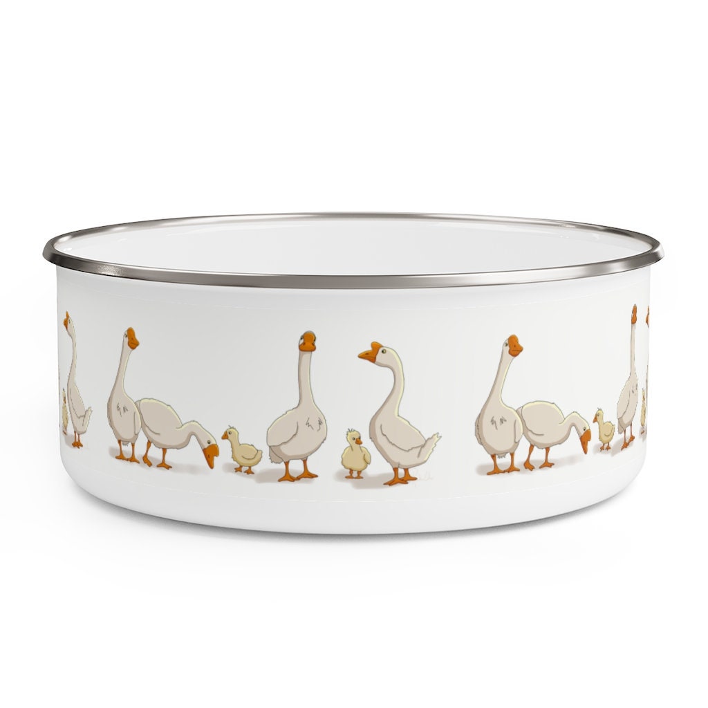 Goose Bowl Enamel Storage Bowl With Lid Enamelware 3 Sizes - Etsy