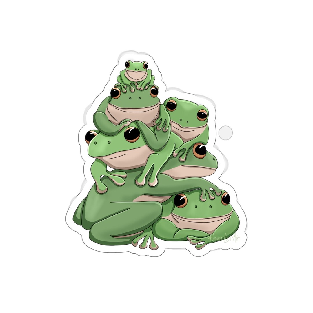 Frog Sticker Cute Frog Pile Decal Frogcore Laptop Sticker - Etsy