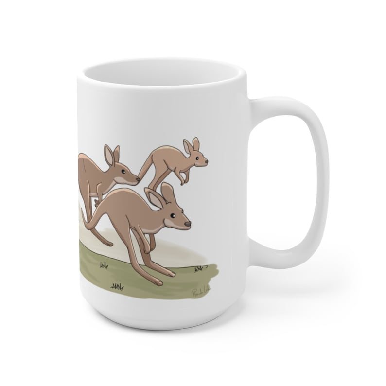 Kangaroo Mug, Large Ceramic Mug, Kangaroo Coffee Mug, Cute Kangaroo ...