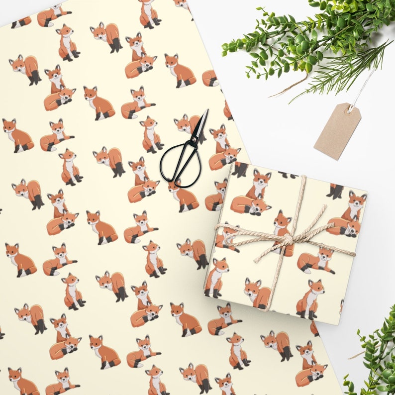 Fox Wrapping Paper Cute Fox Gift Wrap - Etsy