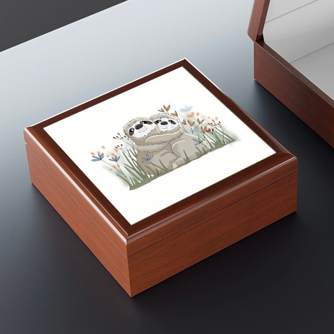 Sloth Jewelry Box, Hug Sloth Box, Treasure Box, Wooden Keepsake Box ...