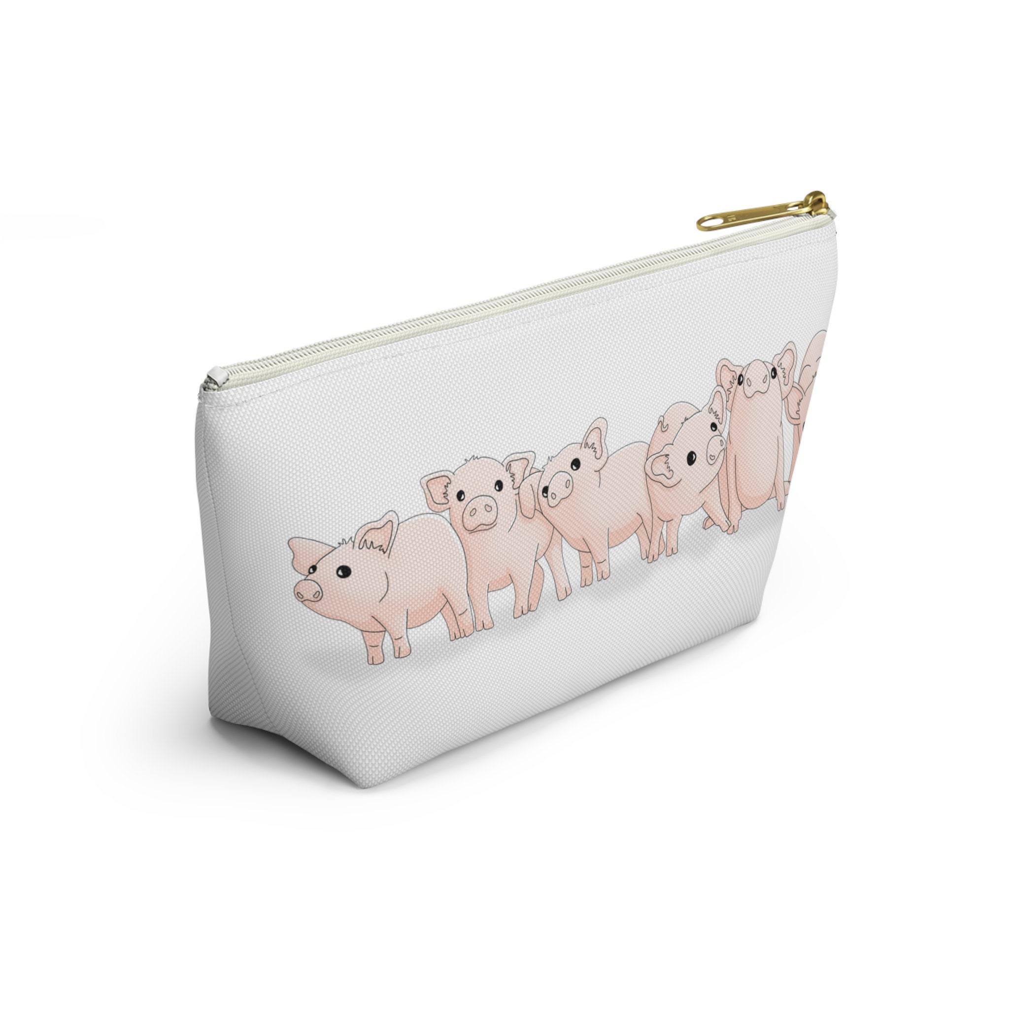 Pig Zipper Pouch Cute Piglet Zipper Bag Canvas T-bottom - Etsy