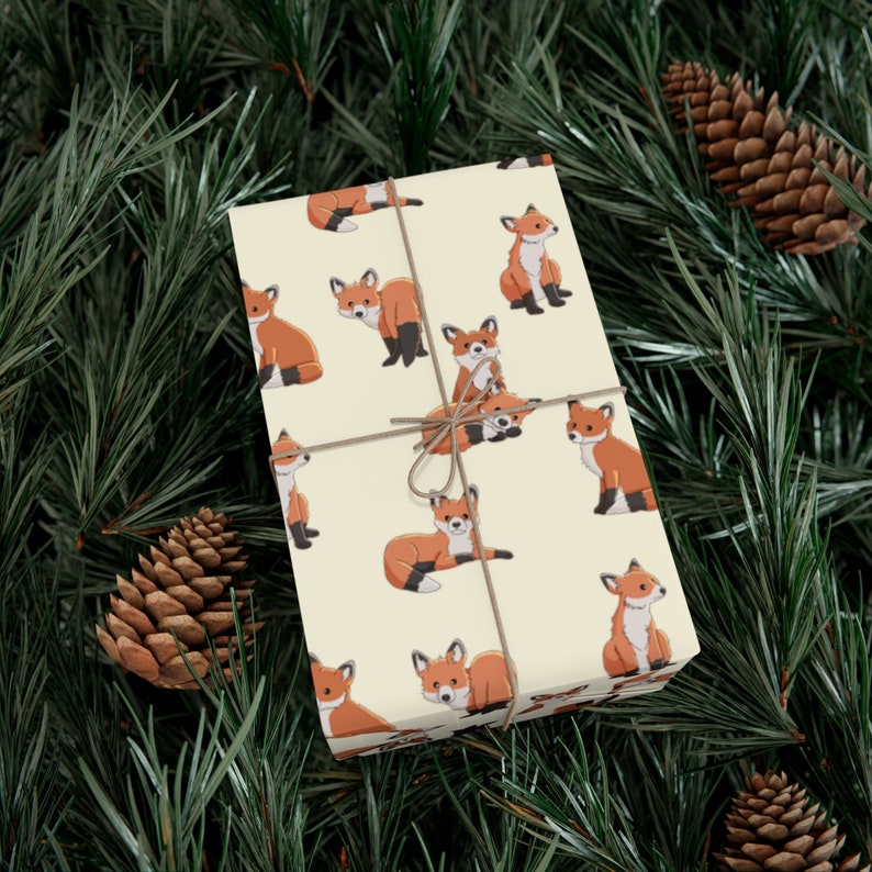 Fox Wrapping Paper, Cute Fox Gift Wrap, Fox Art Wrap Paper 2 Sizes - Etsy