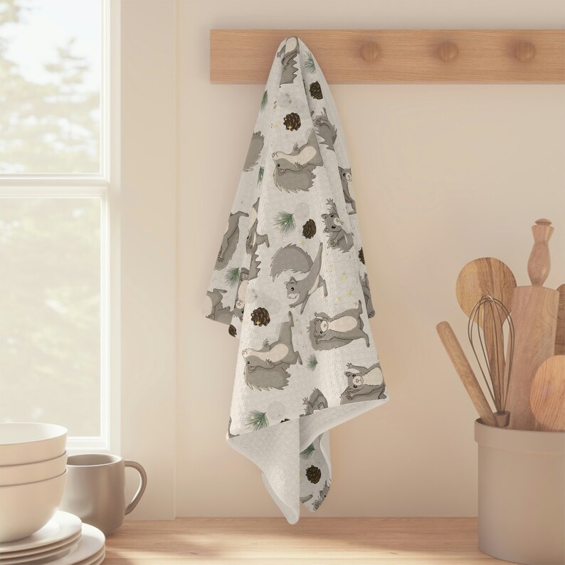 Squirrel Dish Towel, Cute Squirrel Kitchen Towel, Microfiber Tea Towel ...