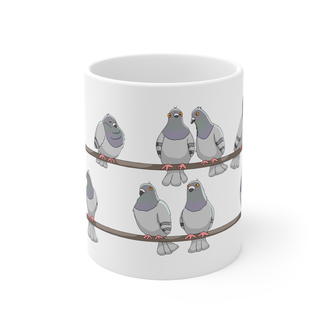 Pigeon Mug, Pigeon Coffee Mug, Birds on a Wire Ceramic Mug (11oz) - Etsy
