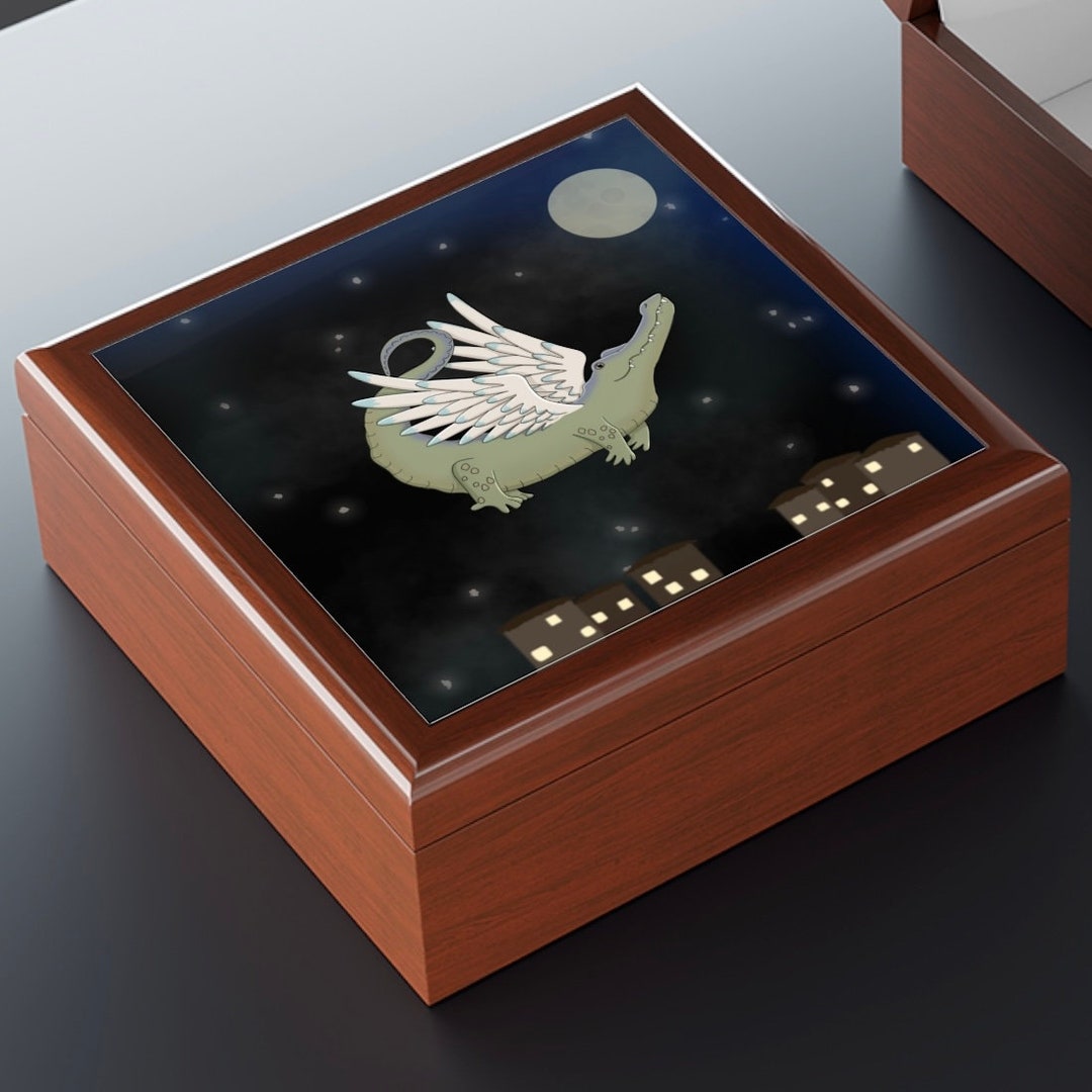 Crocodile Jewelry Box, Flying Crocodile Box, Jewelry Storage, Treasure ...