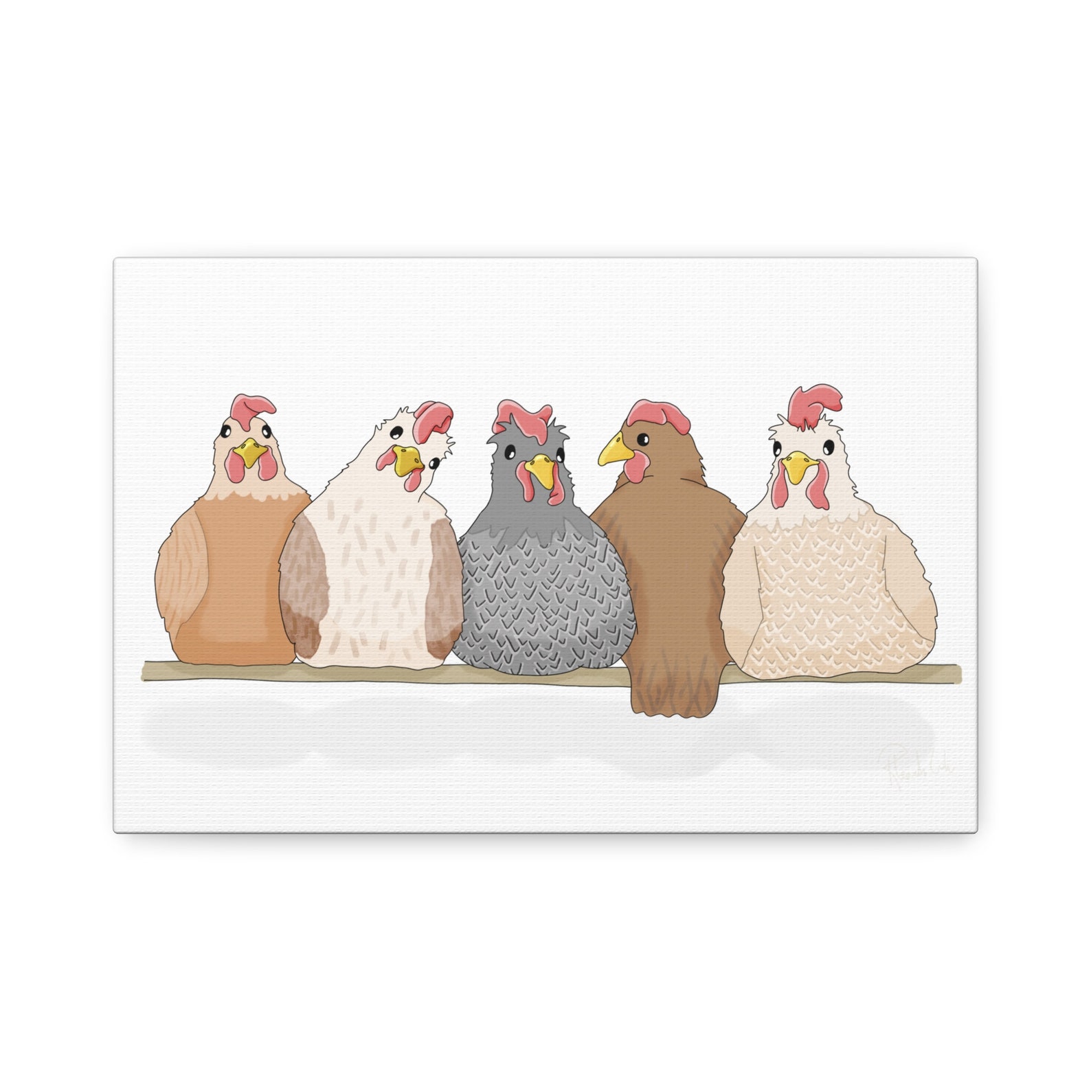 Chicken Canvas Print Cute Country Art Cute Wrapped Canvas - Etsy