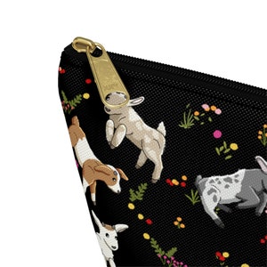 Goat Zipper Pouch, Cute Goat Zipper Bag, T-bottom Pouch, Makeup Bag ...