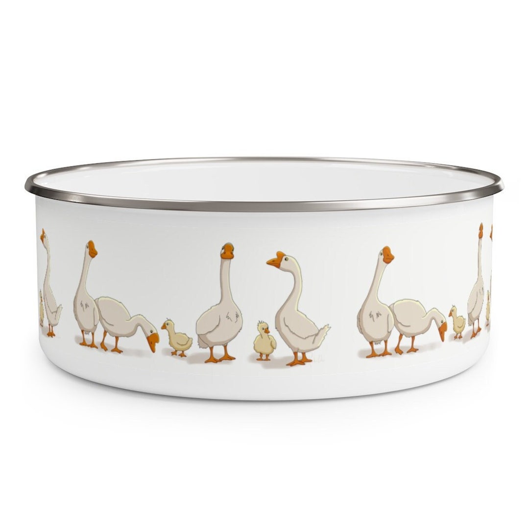 Goose Bowl Enamel Storage Bowl With Lid Enamelware 3 Sizes - Etsy