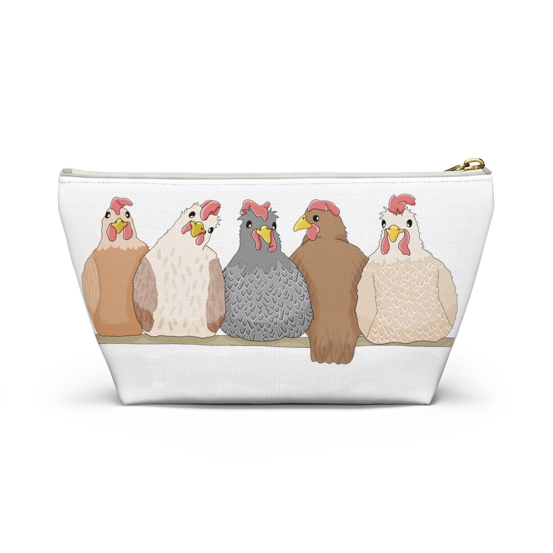 Chicken Zipper Pouch, Chicken Zipper Bag, Makeup Bag, Pencil Bag ...