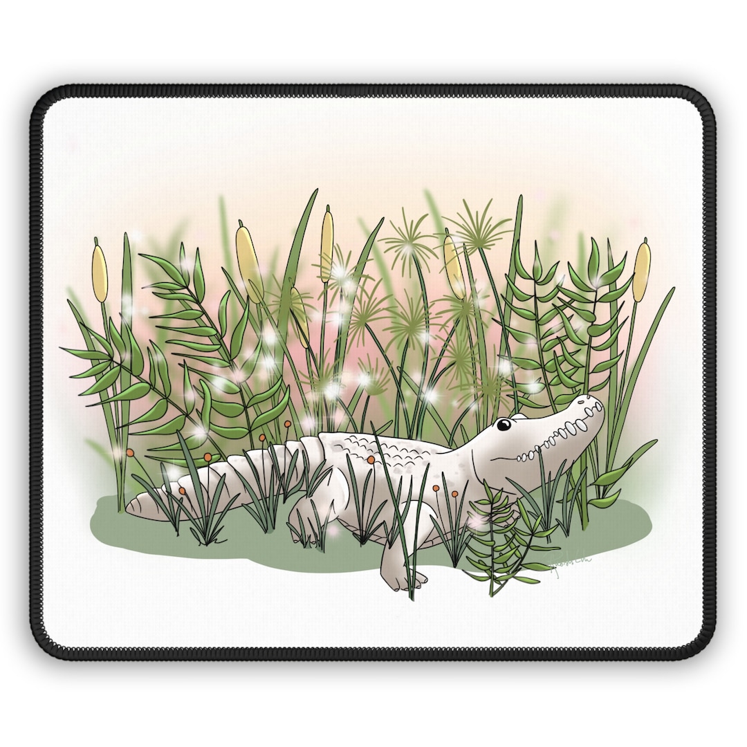 Crocodile Mousepad, Cute While Crocodile Desk Pad, Gaming Pad, Cute ...