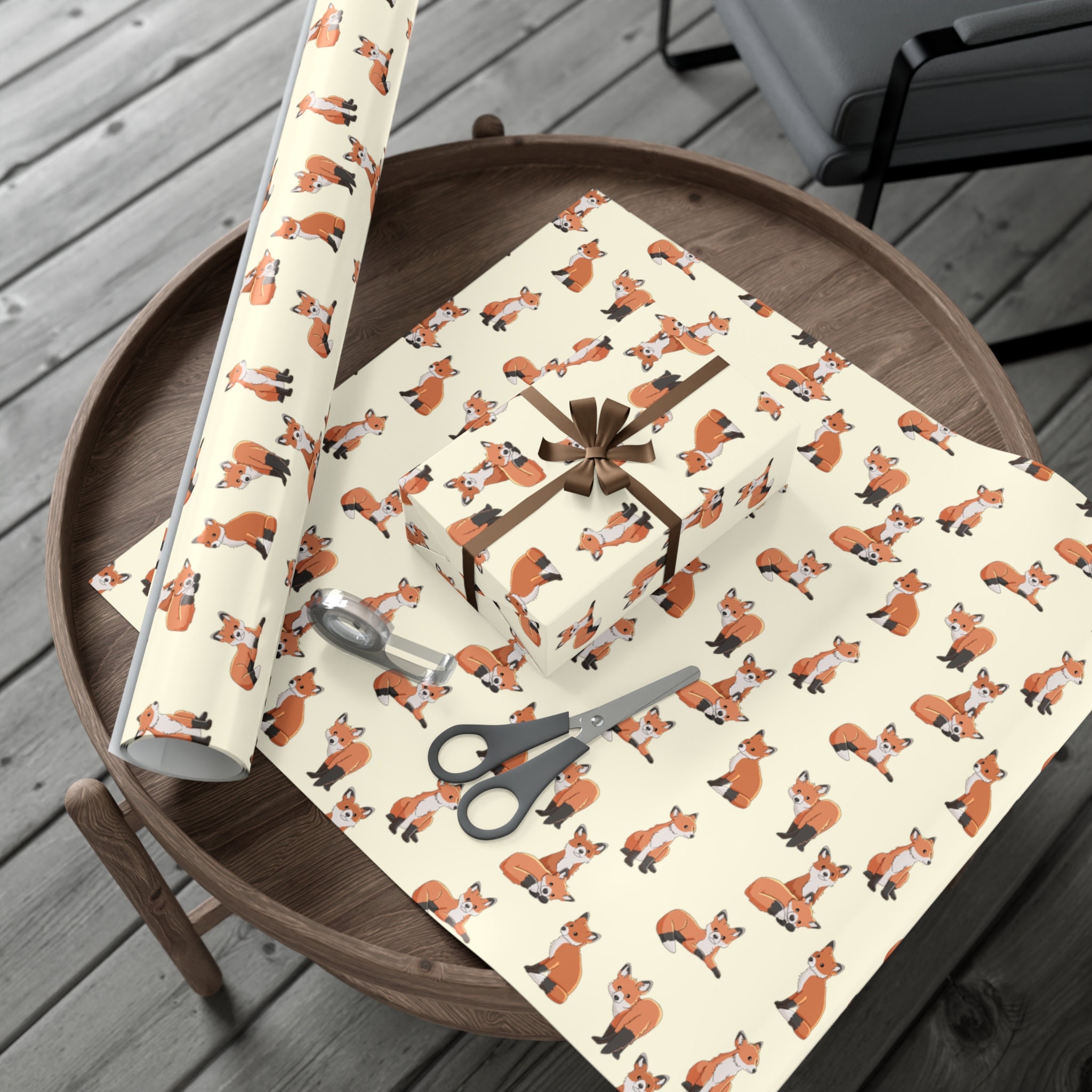 Fox Wrapping Paper, Cute Fox Gift Wrap, Fox Art Wrap Paper 2 Sizes - Etsy