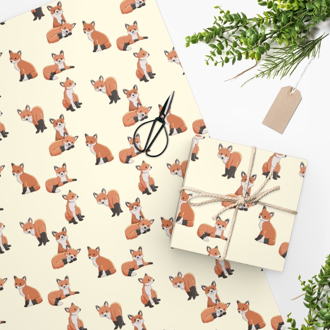 Fox Wrapping Paper Cute Fox Gift Wrap - Etsy