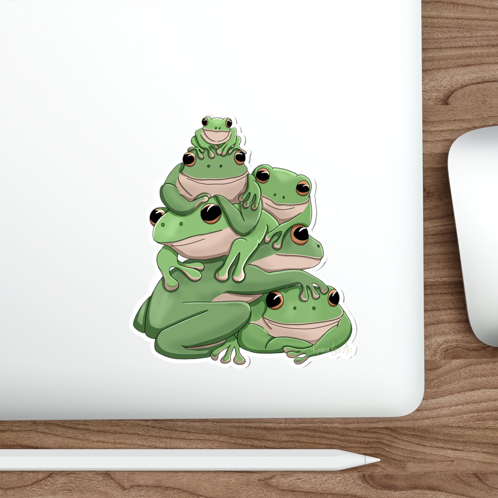Frog Sticker Cute Frog Pile Decal Frogcore Laptop Sticker - Etsy