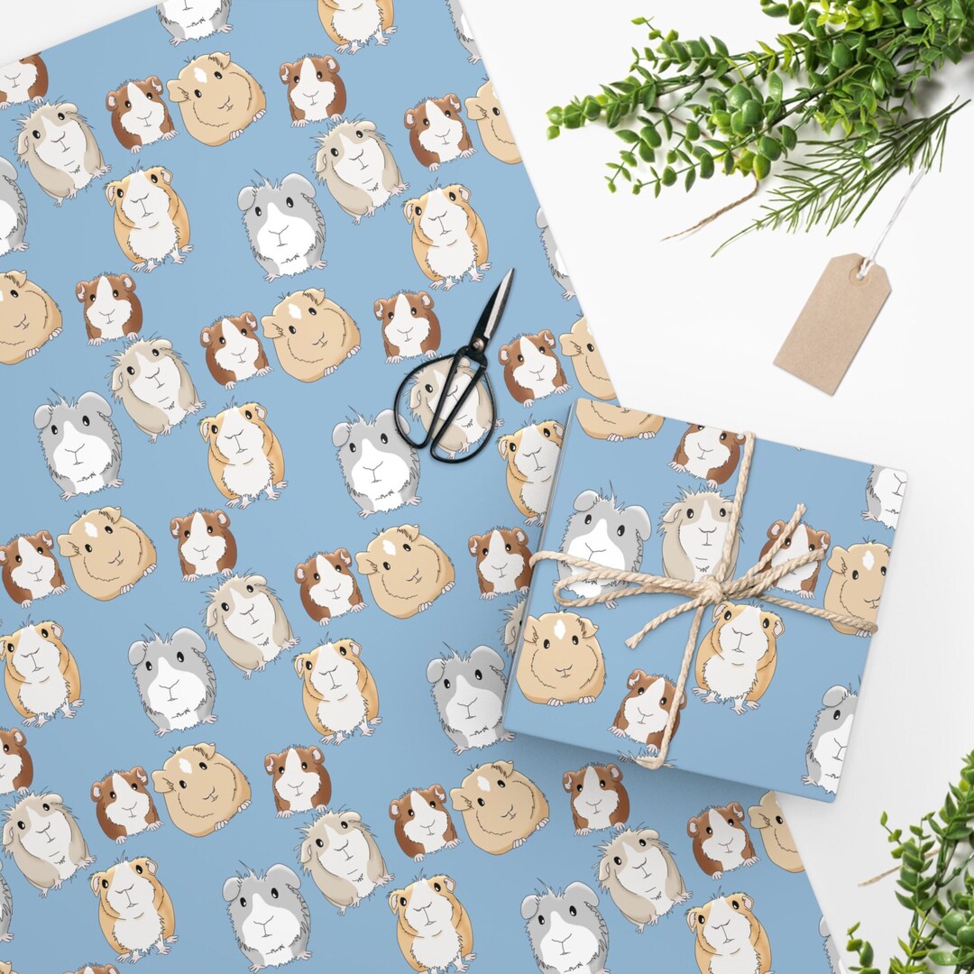 Guinea Pig Wrapping Paper, Cute Guinea Pig Gift Wrap, Guinea Pig Lover ...