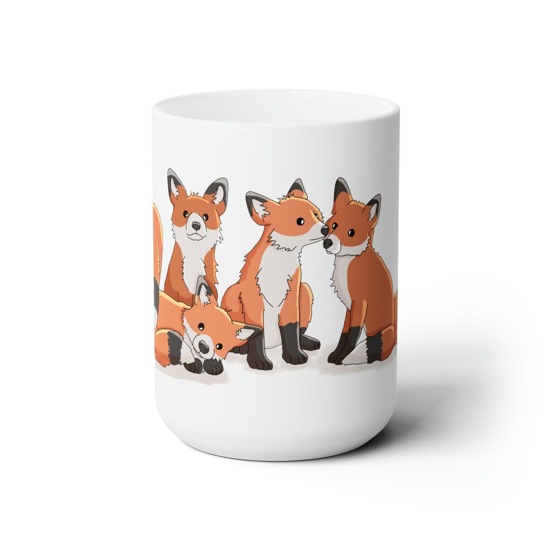 Fox Mug, Large Ceramic Mug, Fox Coffee Mug, Forestcore Mug, Fox Lover ...
