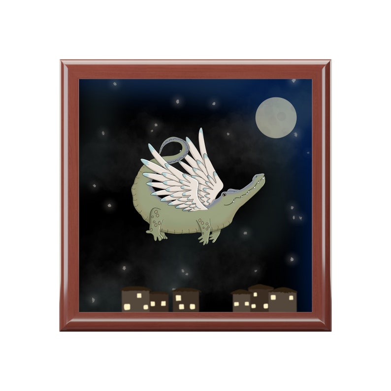 Crocodile Jewelry Box, Flying Crocodile Box, Jewelry Storage, Treasure ...