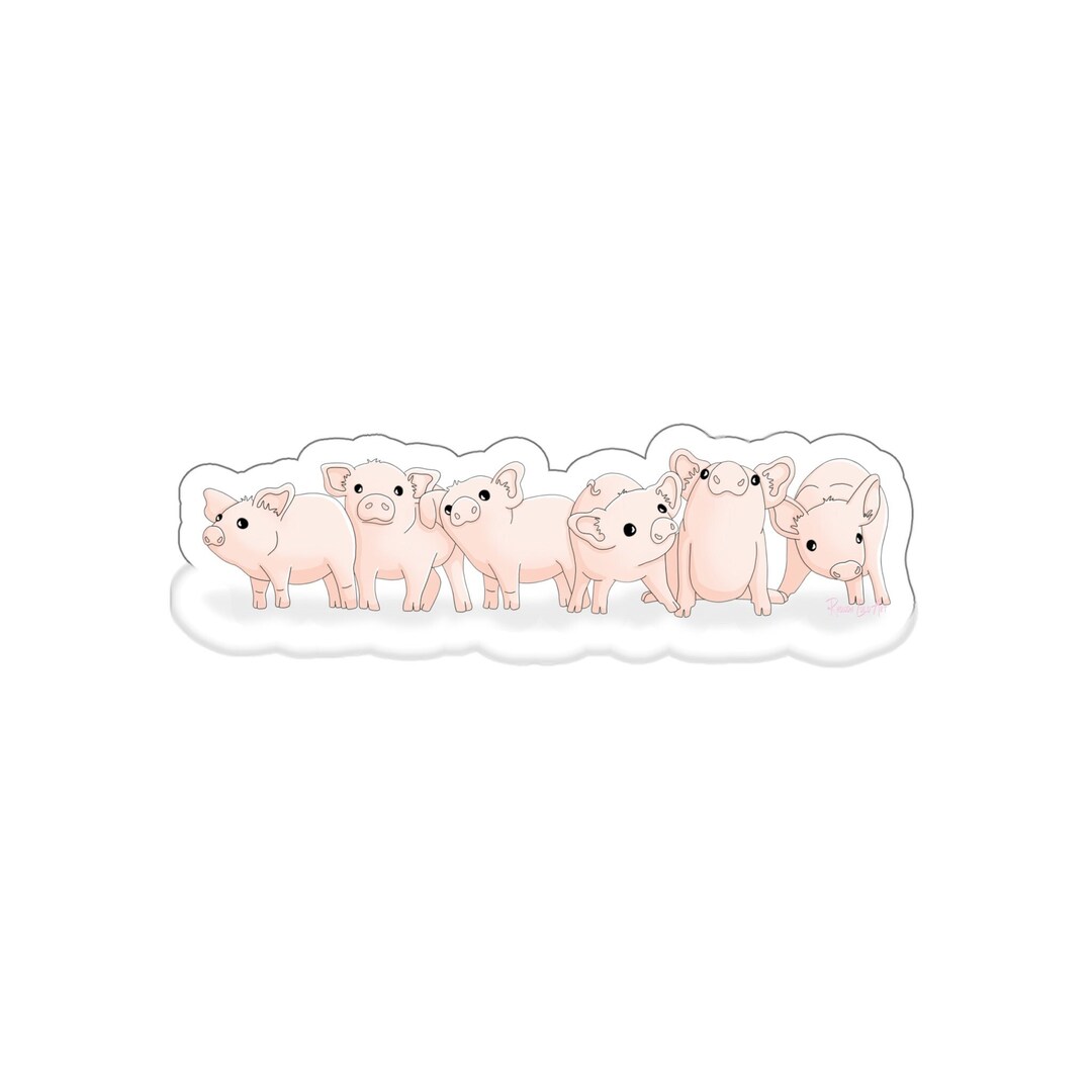 Pig Decal Vinyl Pig Sticker Cute Piglet Sticker Laptop - Etsy