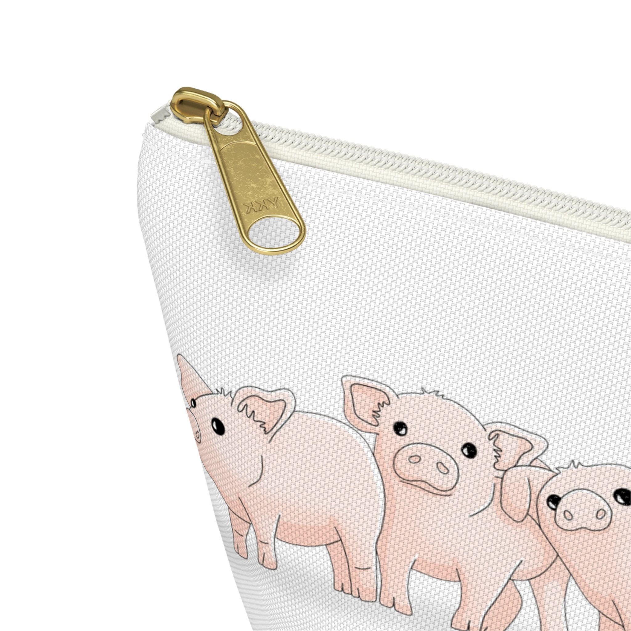 Pig Zipper Pouch Cute Piglet Zipper Bag Canvas T-bottom - Etsy