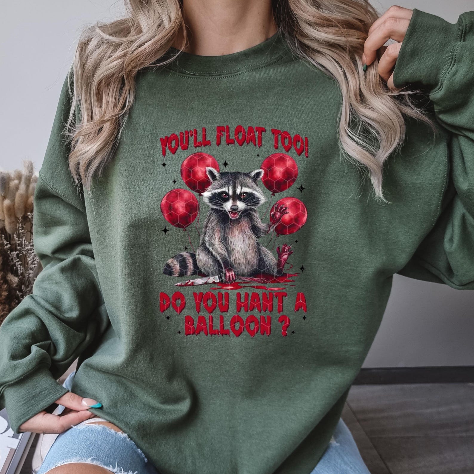 You'll Float Too Horror Raccoon Halloween Shirt, Comfort Halloween ...