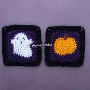 Ghost and Pumpkin Crochet Granny Square PDF PATTERN Pack (english) - Etsy