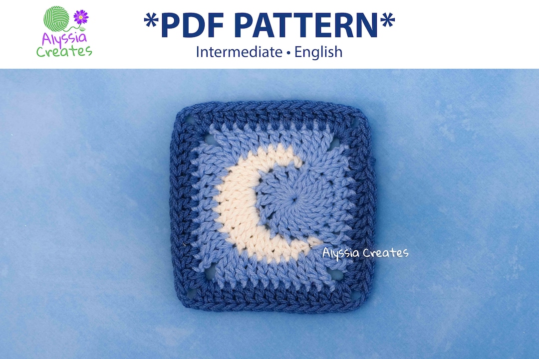Moon Granny Square Crochet PDF PATTERN (english) - Etsy