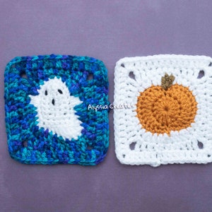 Ghost and Pumpkin Crochet Granny Square PDF PATTERN Pack (english) - Etsy