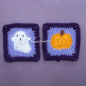 Ghost and Pumpkin Crochet Granny Square PDF PATTERN Pack (english) - Etsy