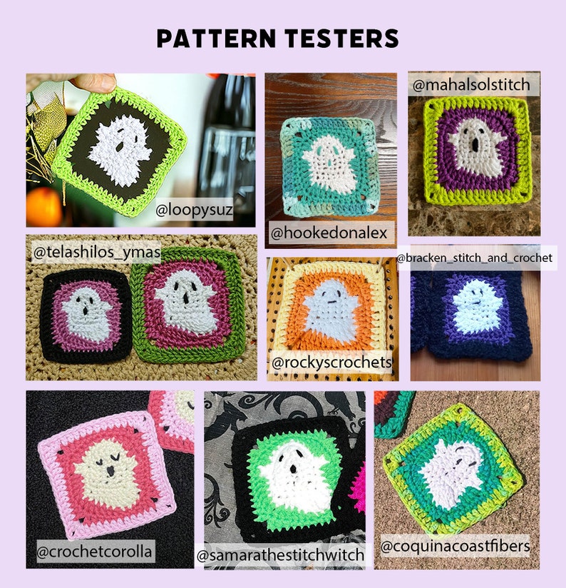 Ghost Granny Square Crochet PDF PATTERN (english) - Etsy