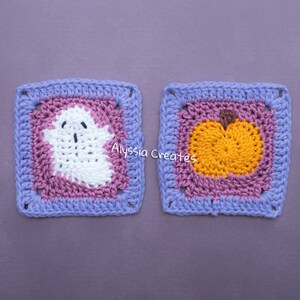 Ghost and Pumpkin Crochet Granny Square PDF PATTERN Pack (english) - Etsy