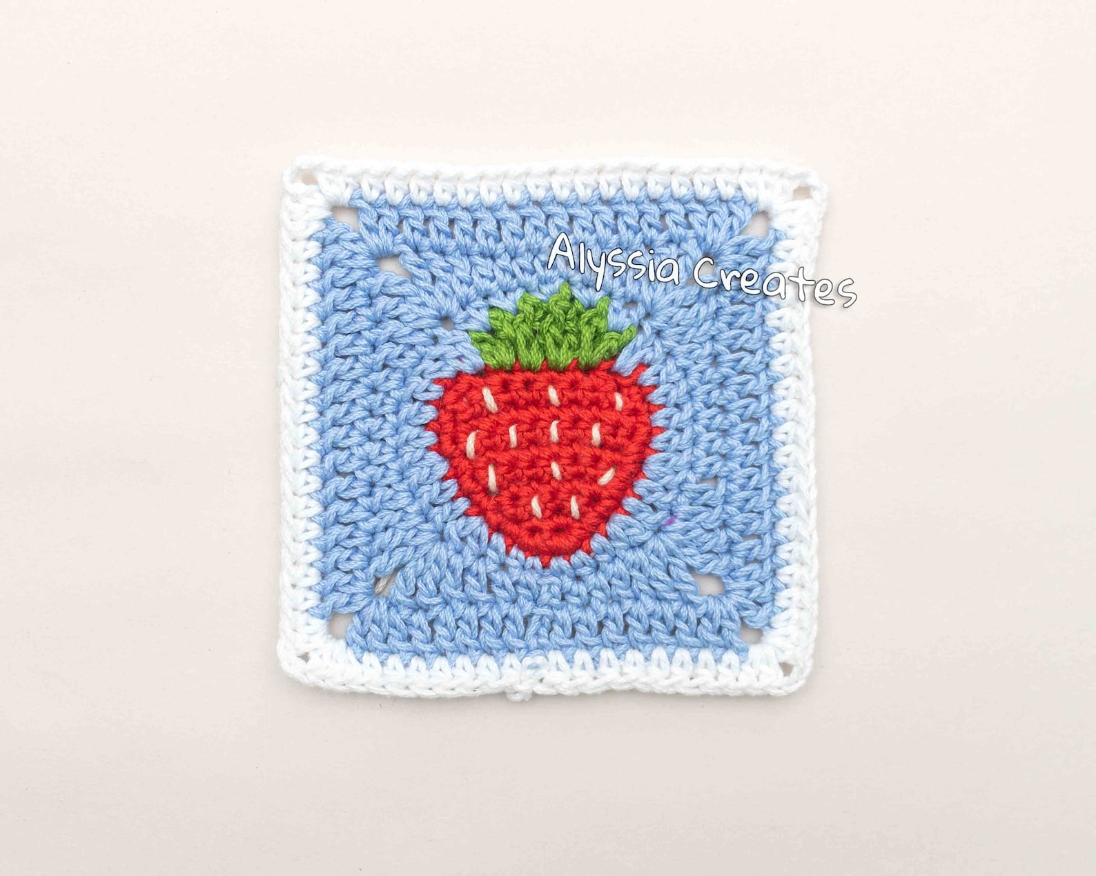 Strawberry Granny Square Crochet PDF PATTERN (english) - Etsy