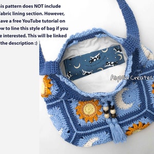 Sun and Moon Drawstring Crossbody Bag Crochet PDF PATTERN ...