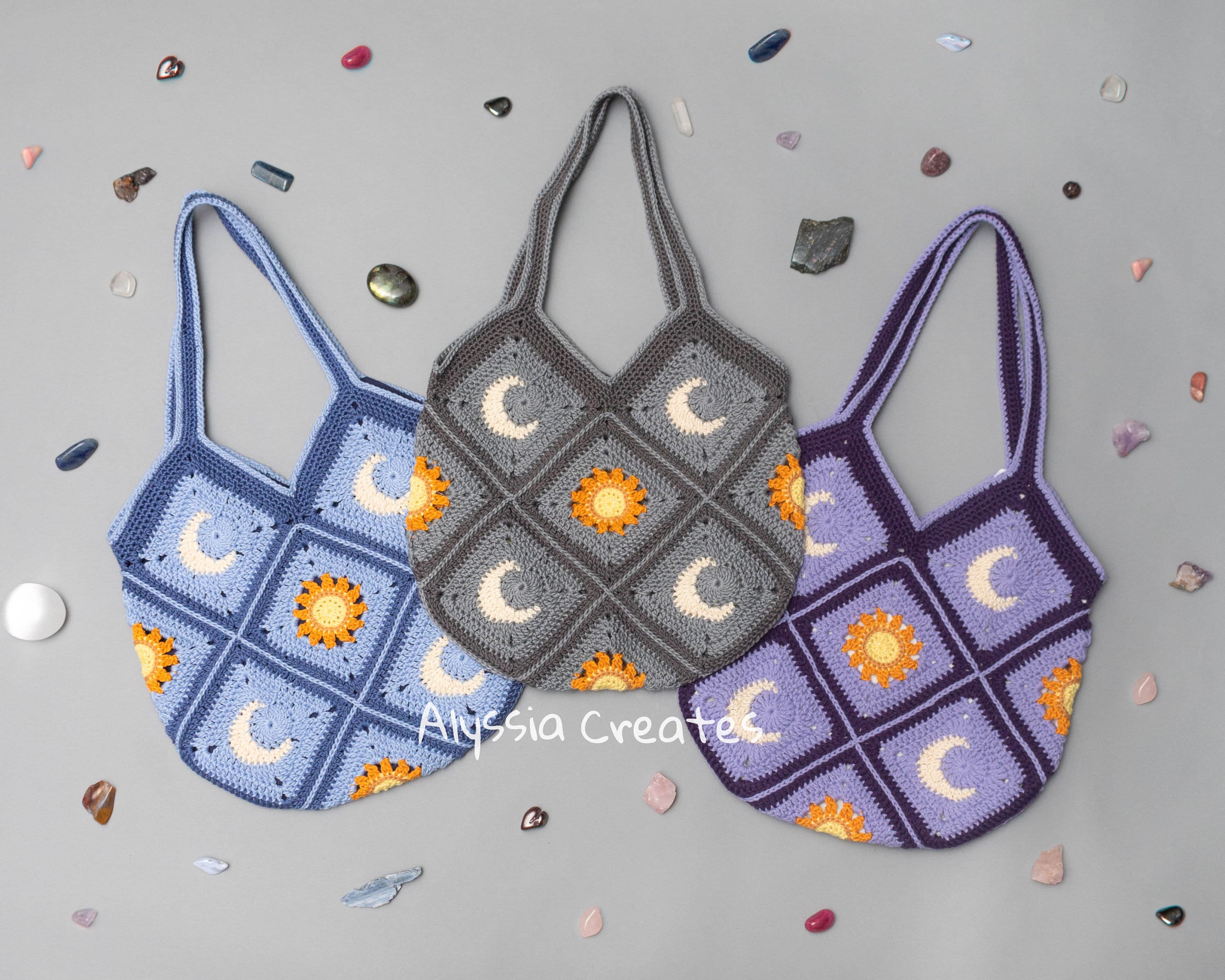 Sun and Moon Tote Bag Crochet PDF PATTERN Intermediate - Etsy