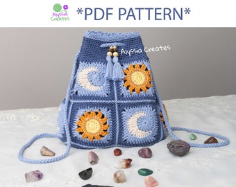 Sun and Moon Tote Bag Crochet PDF PATTERN Intermediate - Etsy