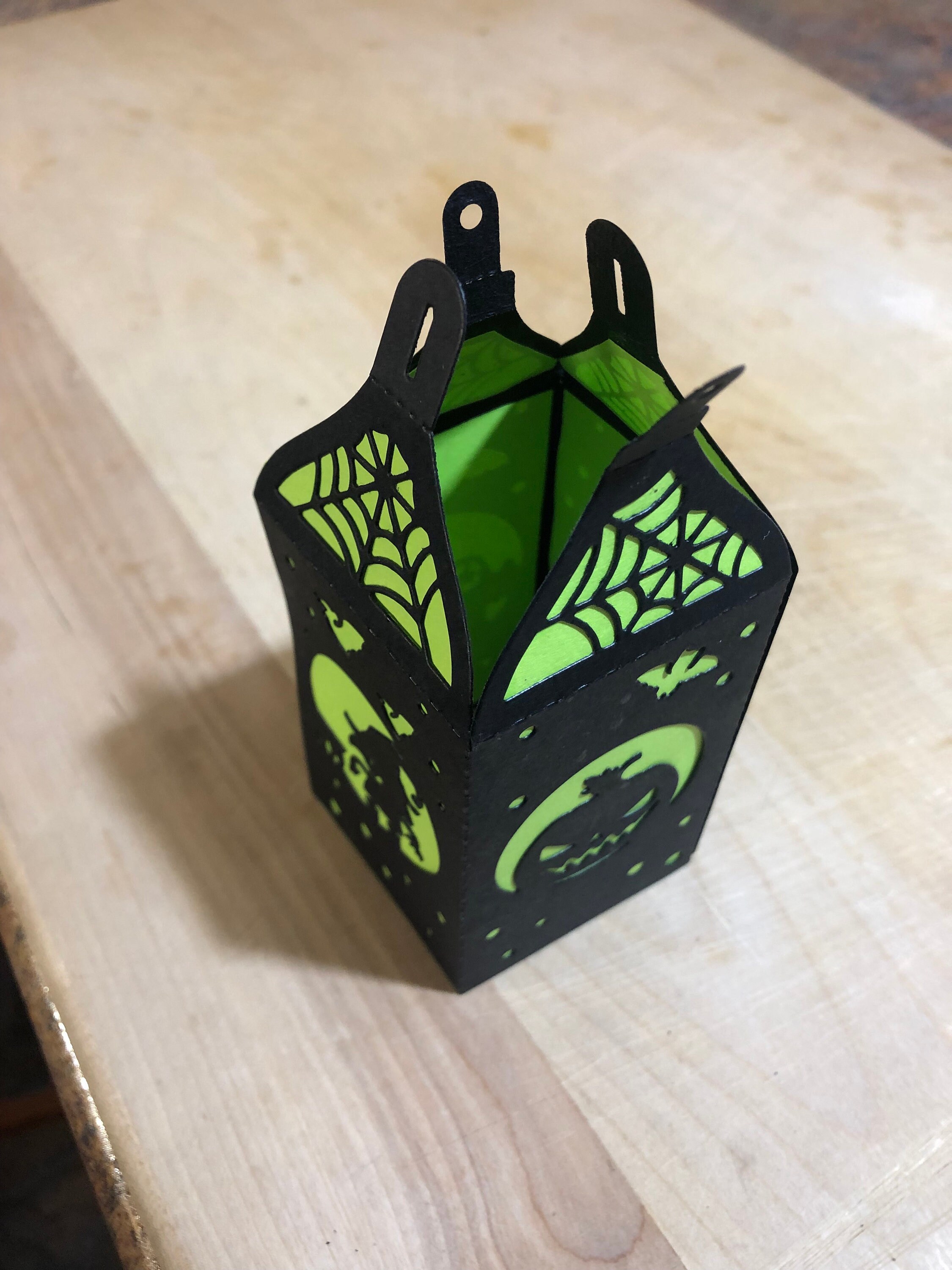 Halloween Witch Lantern Paper Craft Kit With Spider Web Top-3 Pc Set - Etsy