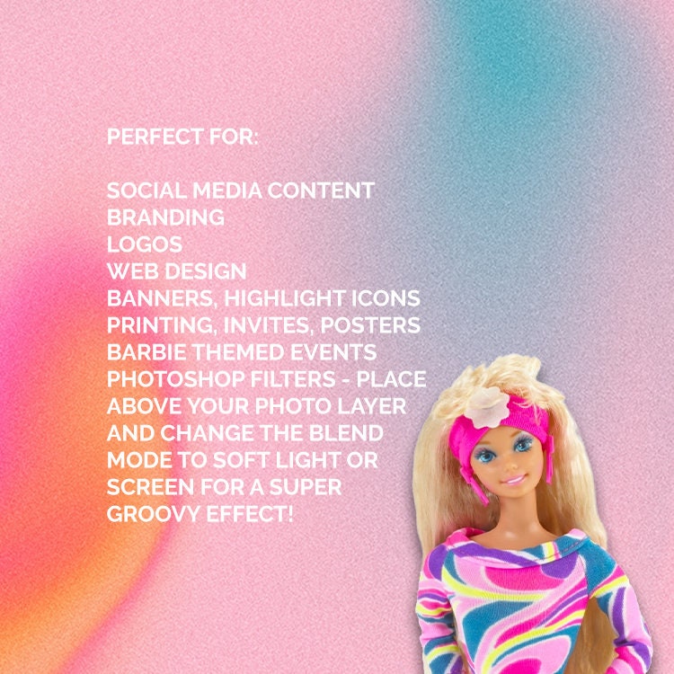 Barbie Themed Gradient Backgrounds Pack of 10 Barbie Color Palette ...