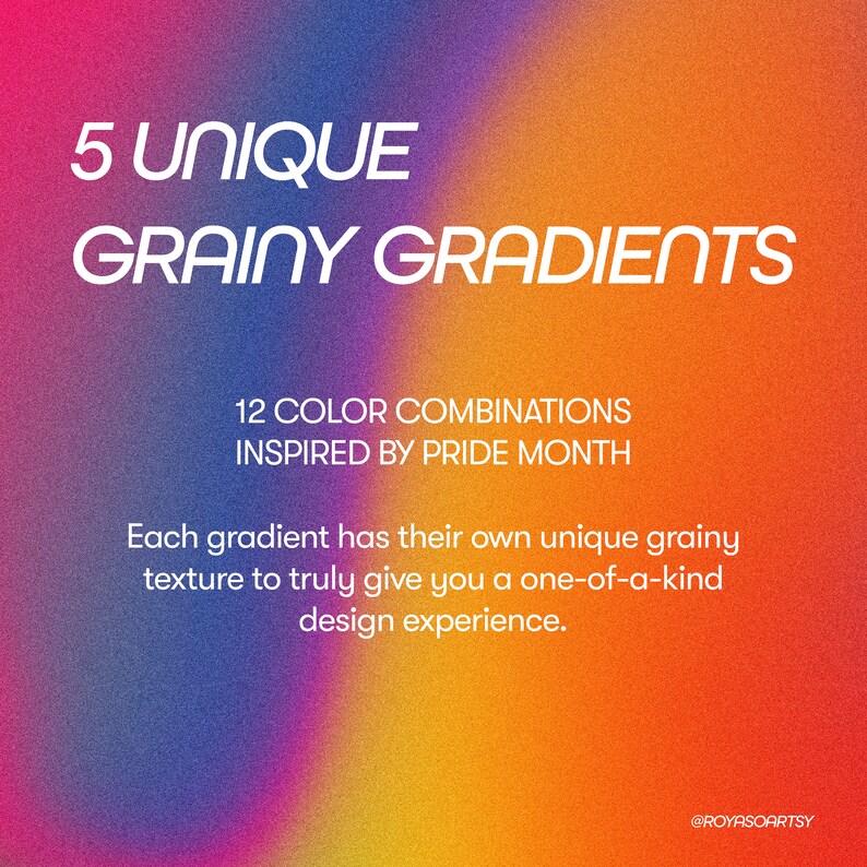 Rainbow Aesthetic Grainy Gradients | Set of 5 Pride Inspired Gradient ...