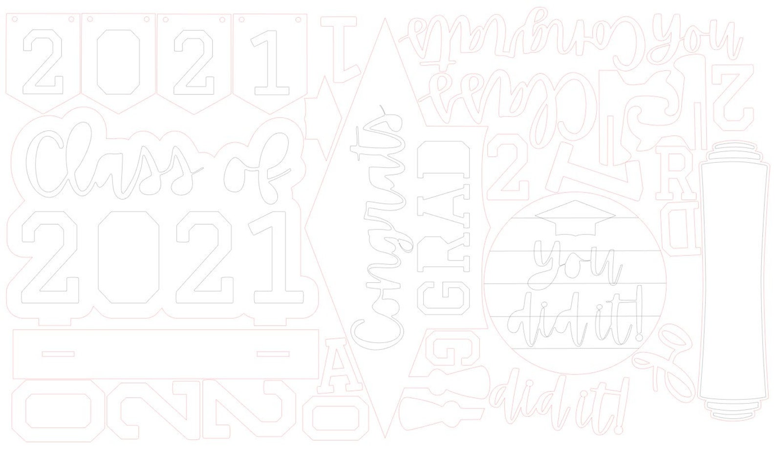 Graduation Tiered Tray SVG Laser File Laser SVG Paint Kit | Etsy