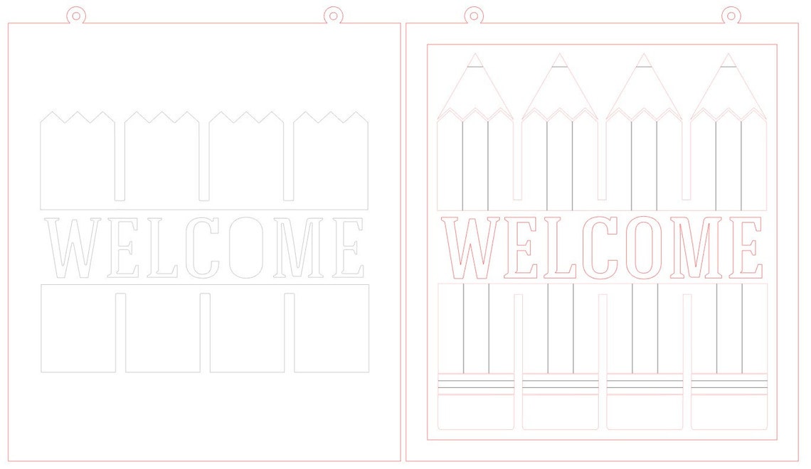 Welcome Pencil SVG Laser File Laser SVG Paint Kit SVG - Etsy
