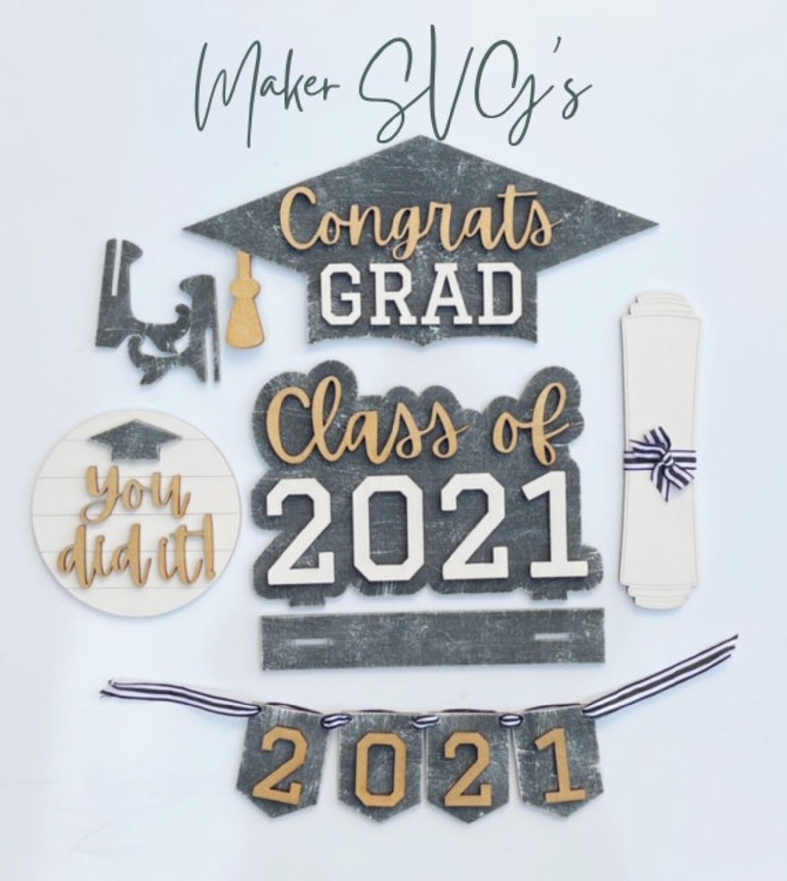 Graduation Tiered Tray SVG Laser File Laser SVG Senior SVG - Etsy