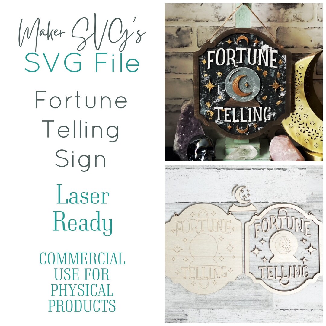 Fortune Telling Sign Laser File: Mystical Halloween SVG (glowforge File ...