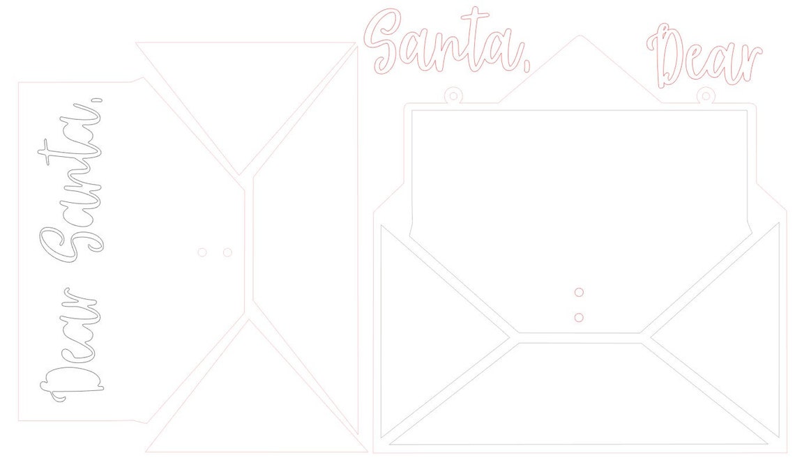 Dear Santa Envelope SVG Laser File: Christmas Paint Kit - Etsy