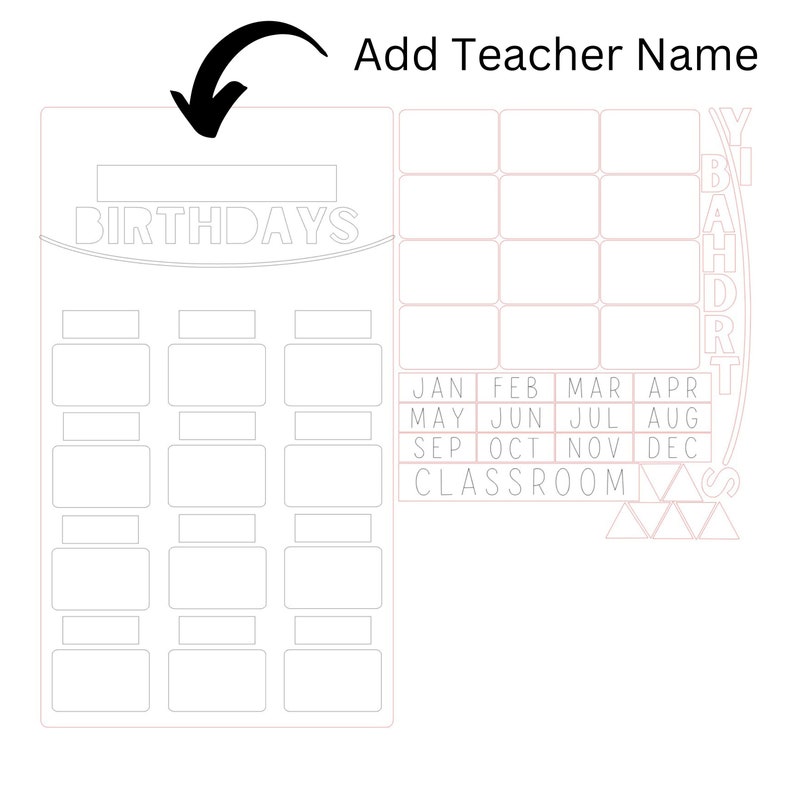 Classroom Birthday Sign SVG Laser Cut File | Teacher Gift (digital ...