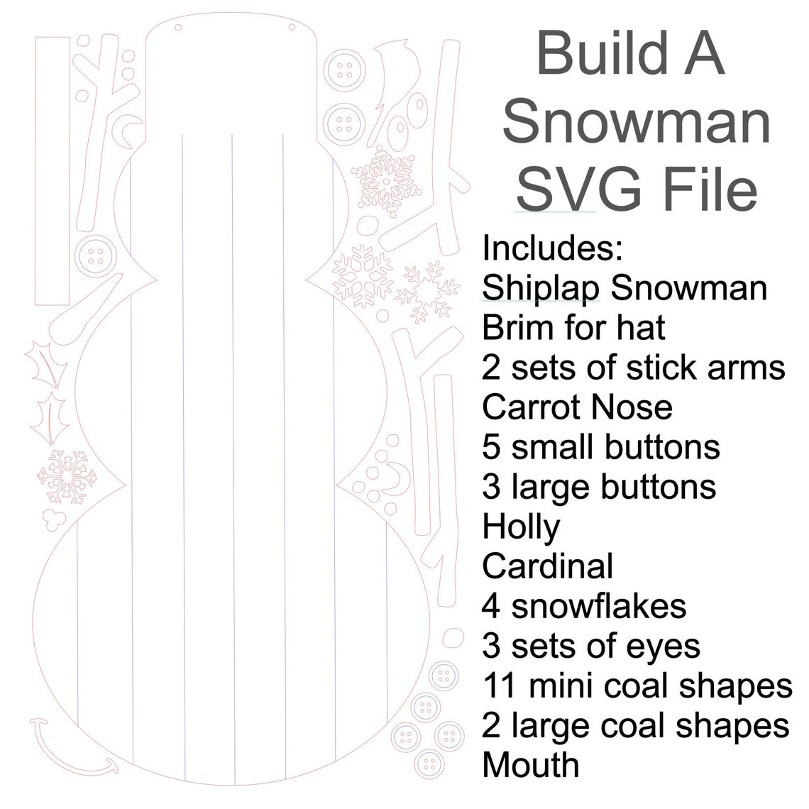 Build A Snowman SVG Laser File Laser SVG Paint Kit SVG - Etsy Canada