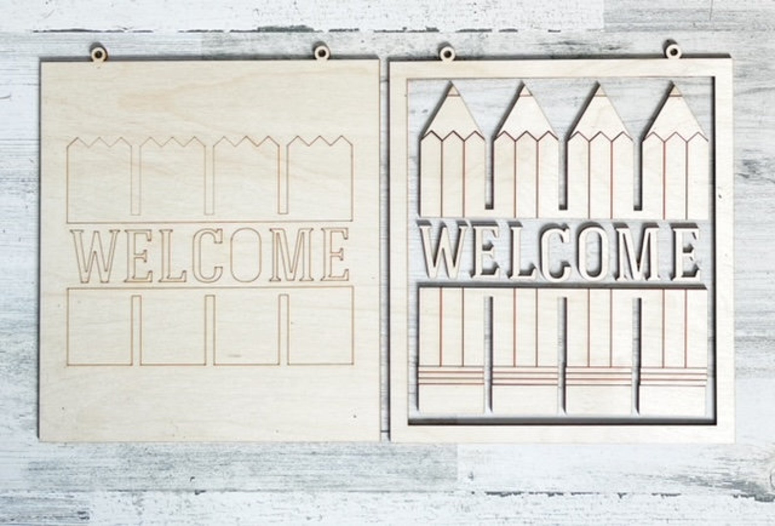 Welcome Pencil SVG Laser File Laser SVG Paint Kit SVG - Etsy