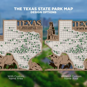Texas State Parks Map, State Parks Marker, Personalized Texas State ...