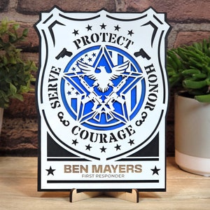 Personalized Police Officer Sign | Customizable Wooden Law Enforcement ...