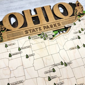Ohio State Parks Map, State Parks Marker, Personalized Ohio State Park ...