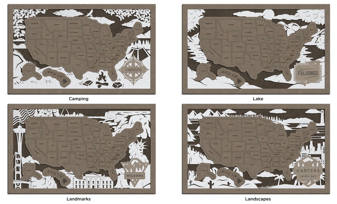 Personalized US Travel Map US Travel Map Travel Map Tracker - Etsy